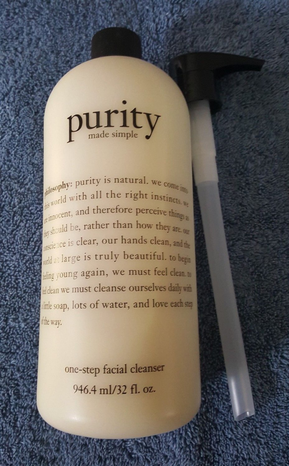 2)Philosophy Purity Simple One Step Facial Cleanser 32 oz.w/Pump =64 OZ ...