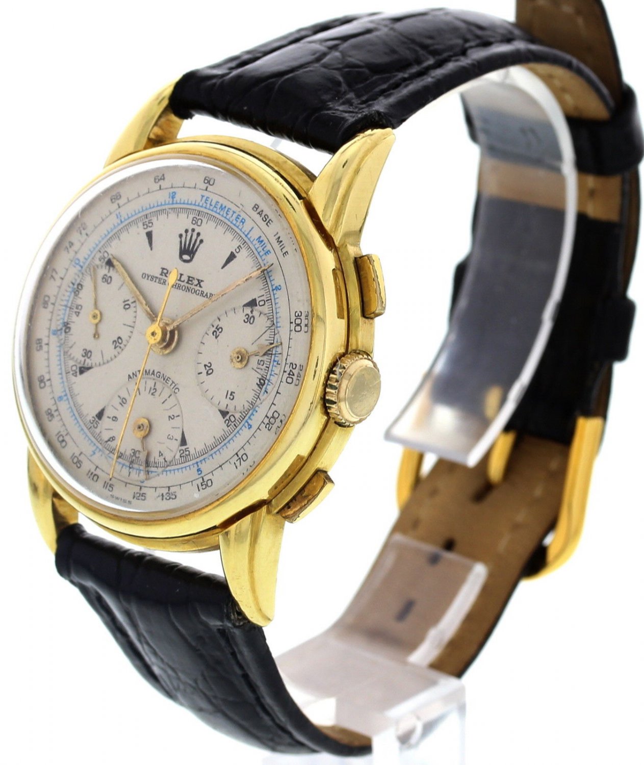 Men's Vintage 18k Gold Rolex Anti-Magnetic Chronograph 4313