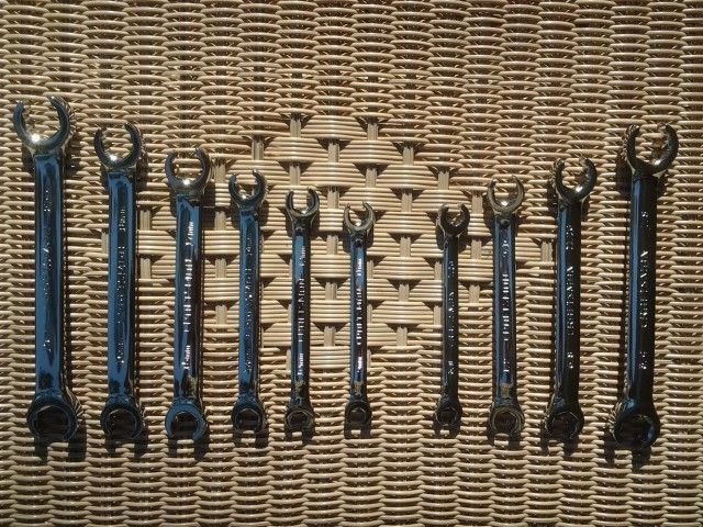 Craftsman Full Polish 10 pc SAE/Metric Line/Flare Nut Wrench Set 3/8-7/ ...