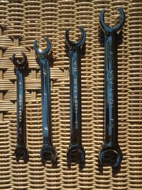Craftsman Full Polish 10 pc SAE/Metric Line/Flare Nut Wrench Set 3/8-7/ ...