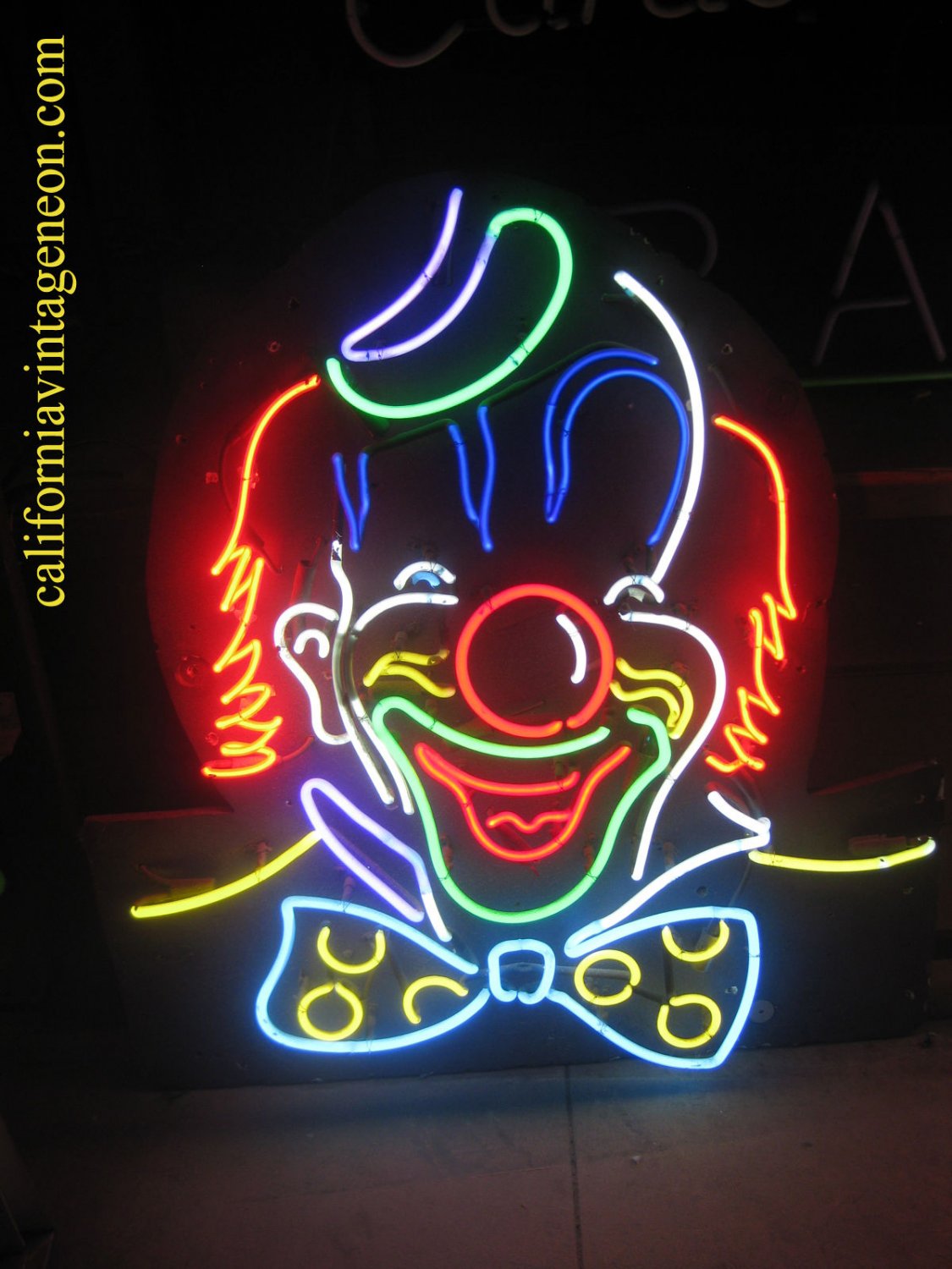 Vintage 1980's Neon * CIRCUS CLOWN * Antique /Carnival collectible ...