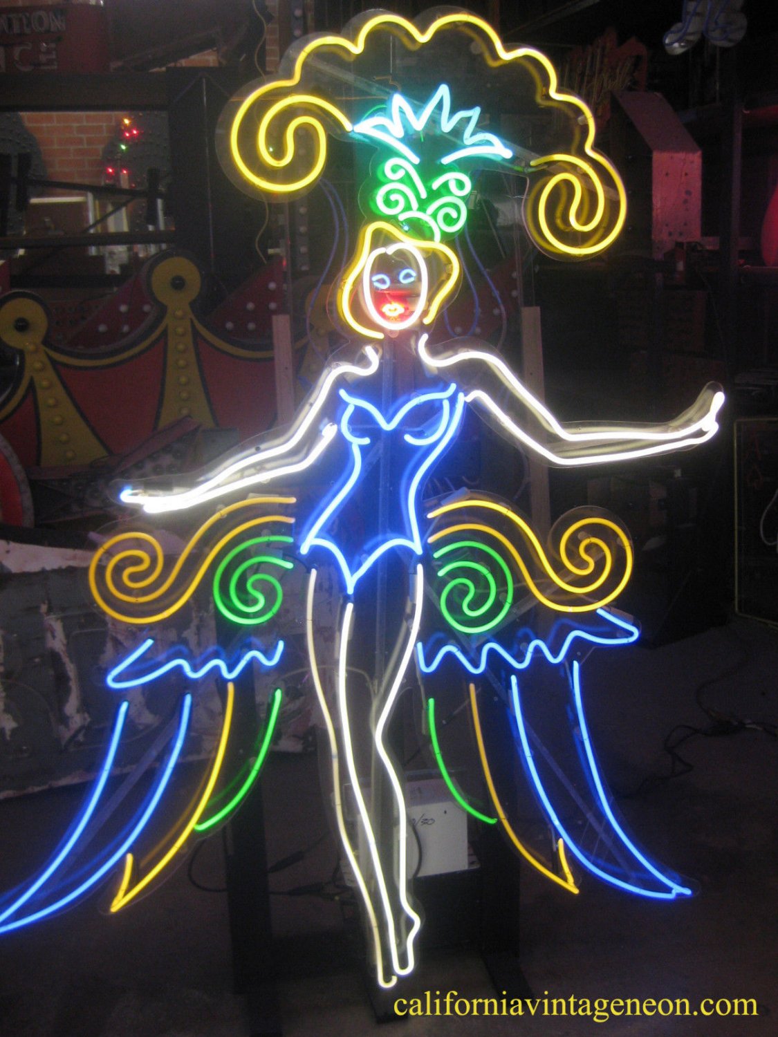 Vintage 1980'S VEGAS SHOWGIRL DIVA Neon Sign * Antique - Bar / Strip lounge