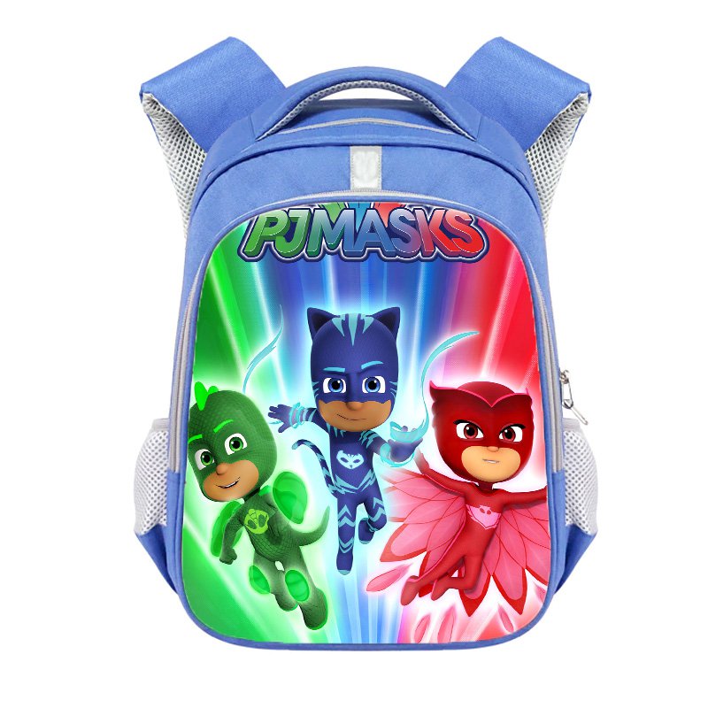 PJ Masks Cartoon 16" Kids School Book Travel Bag Backpack Blue #04