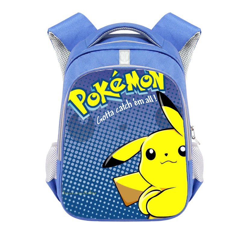 Pokemon Pikachu 16" Kids School Book Travel Bag Backpack Blue #06