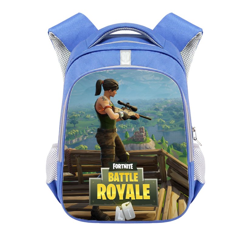 Fortnite Battle Royale 13" Kids School Book Travel Bag Backpack Blue #06