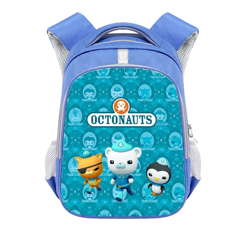 The Octonauts Cartoon 13" Kids School Book Travel Bag Backpack Blue #01
