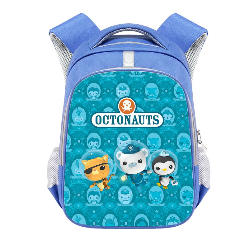 The Octonauts Cartoon 13" Kids School Book Travel Bag Backpack Blue #04