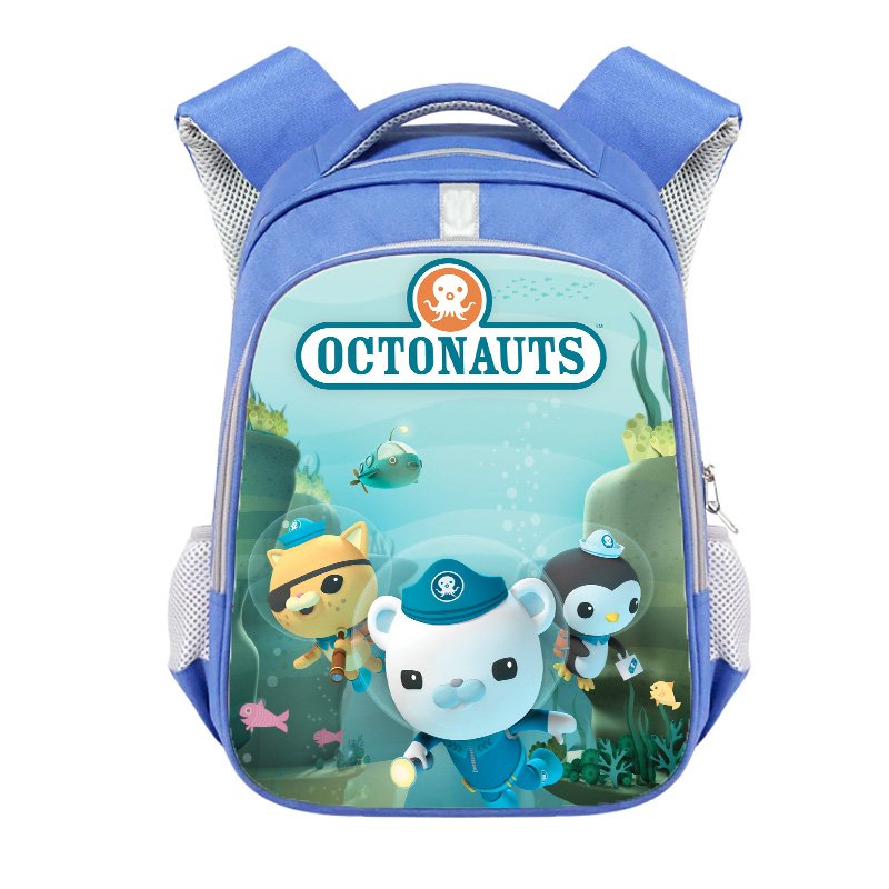 The Octonauts Cartoon 13" Kids School Book Travel Bag Backpack Blue #05