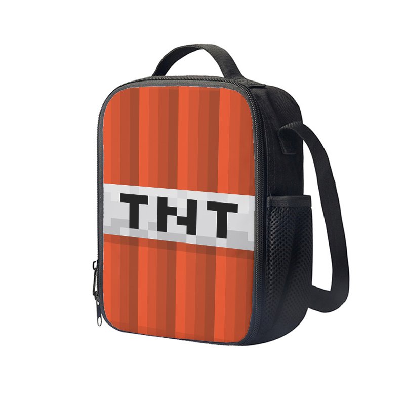Minecraft Creeper Super TNT 10" Kids School Travel Insulated Lunch Bag ...