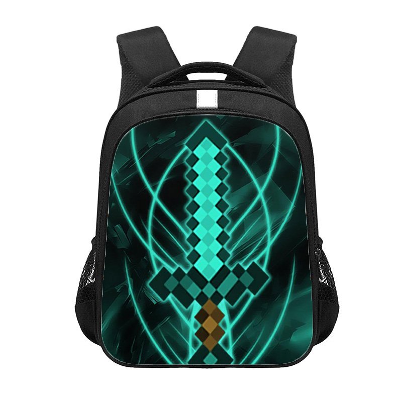 Minecraft Creeper Diamond Sword 16" Kids School Book Travel Bag ...