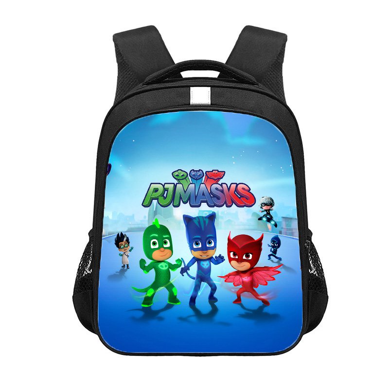 PJ Masks Cartoon 13" Kids School Book Travel Bag Backpack Black #01