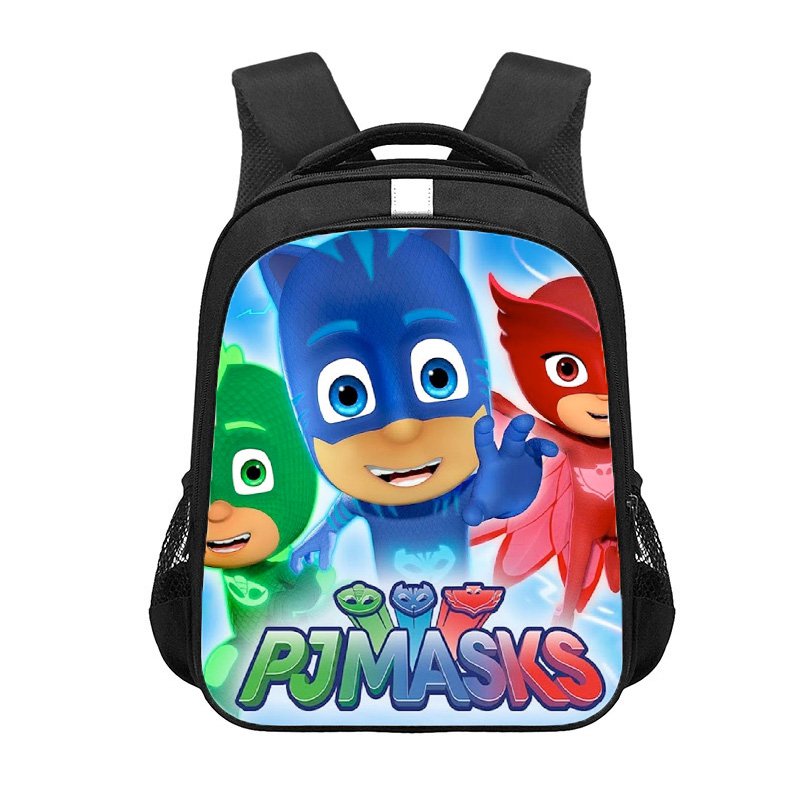 PJ Masks Cartoon 13" Kids School Book Travel Bag Backpack Black #03