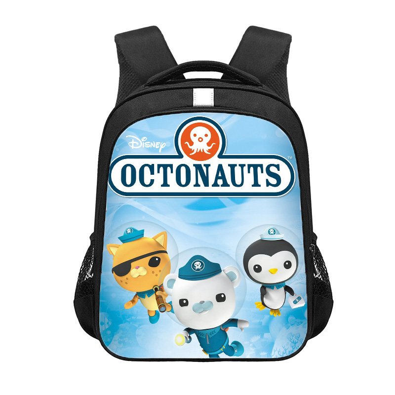 The Octonauts Cartoon 13" Kids School Book Travel Bag Backpack Black #03
