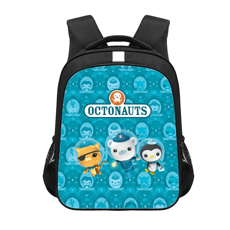 The Octonauts Cartoon 13" Kids School Book Travel Bag Backpack Black #04