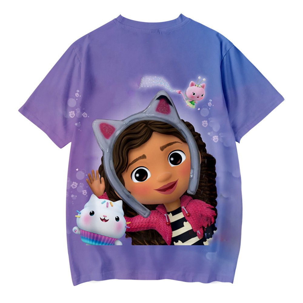 Gabby's Dollhouse Cartoon Kids Short Sleeve T-Shirt Clothing Costume ...