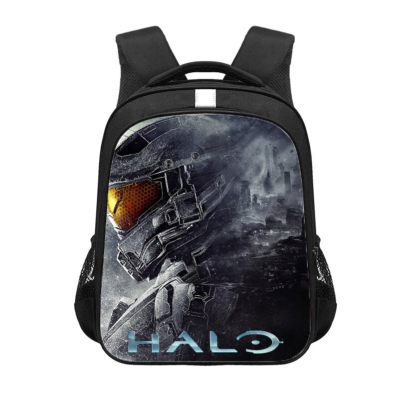 Halo Master Chief 13" Kids School Book Travel Bag Backpack Black #03