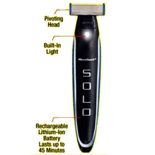 Micro Touch SOLO Rechargeable Shaver Trimmer Smart Razor for Men Facial ...