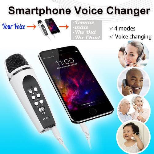 4 mode Voice Changer Microphone For iphone Apple Smartphone Cellphone ...
