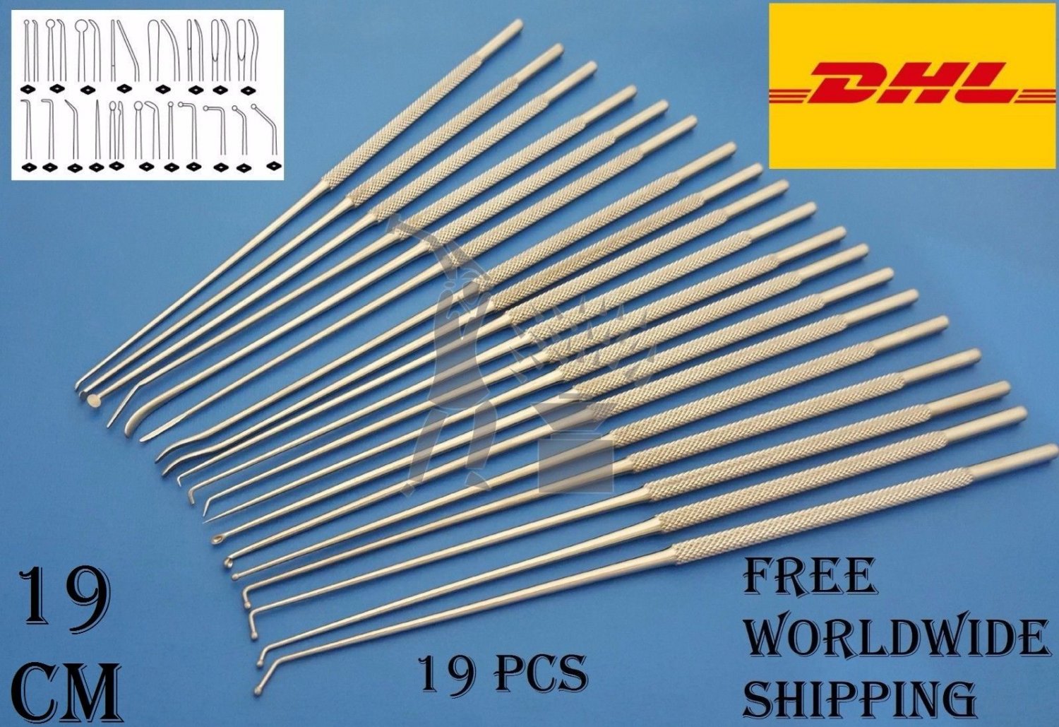 Rhoton Micro Dissector Expanded Set Neurosurgery Surgical Instruments ...