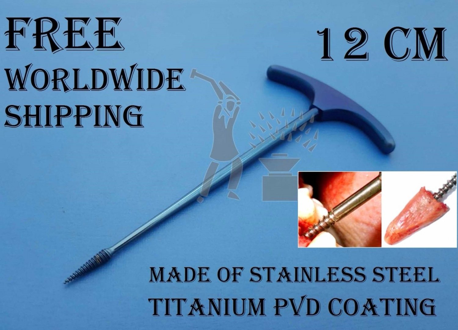 Screw Root Extraction Periotome with Handle Molars Remover Titanium PVD ...