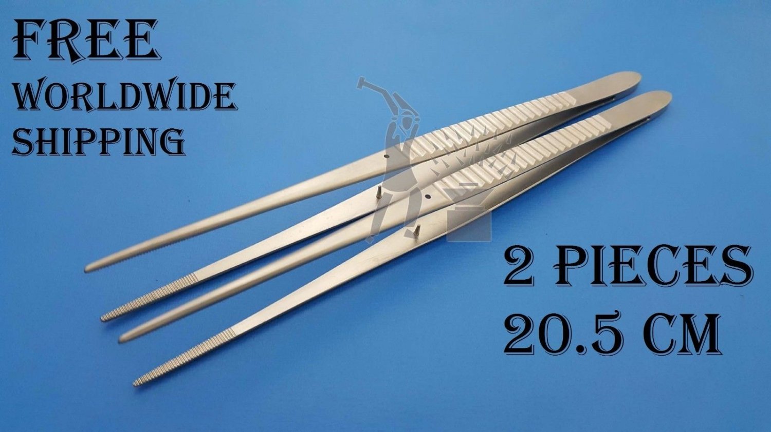 Surgical Medical Dissecting Tissue Forceps Serrated 2 Piece Free Shipping