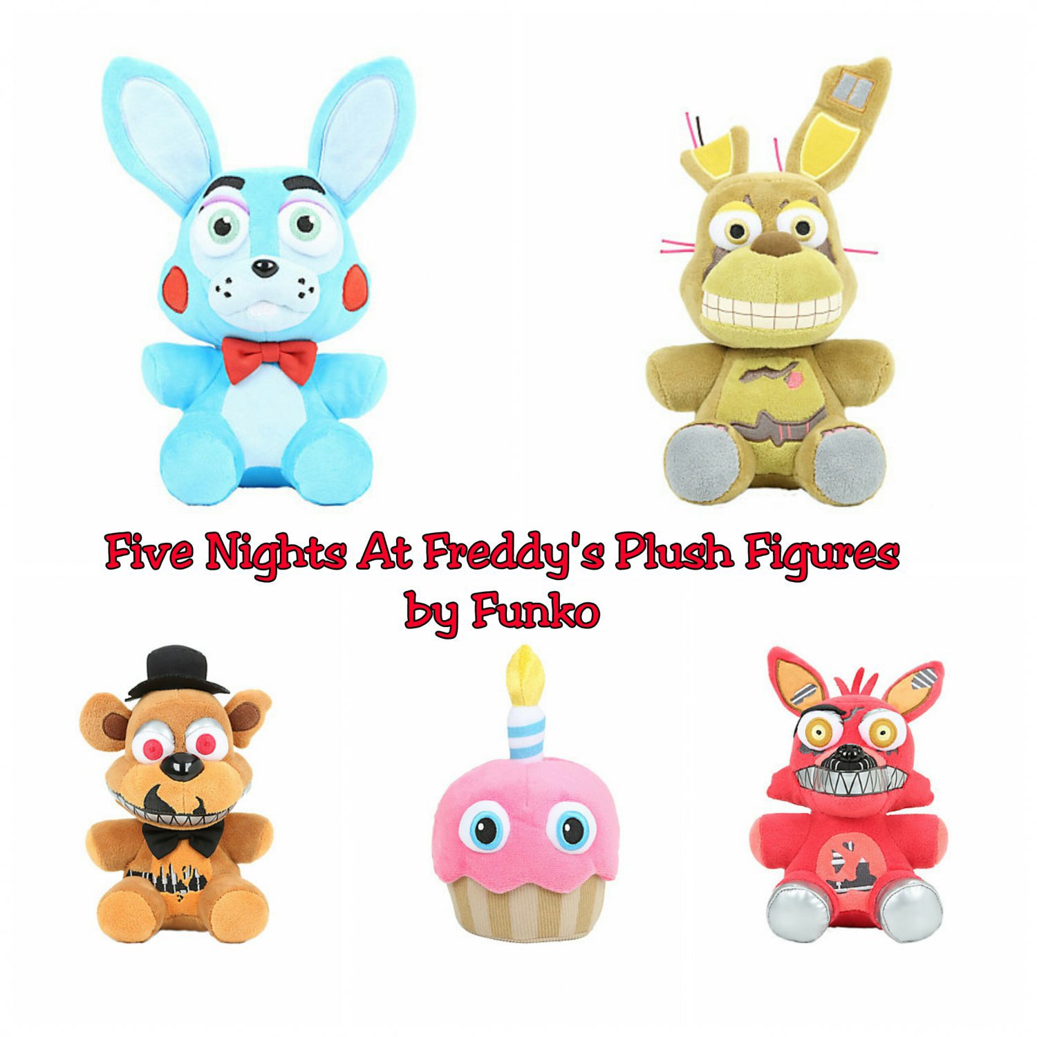 Funko Five Nights At Freddy's Set of 5 Plush Cupcake Nightmare Freddy ...
