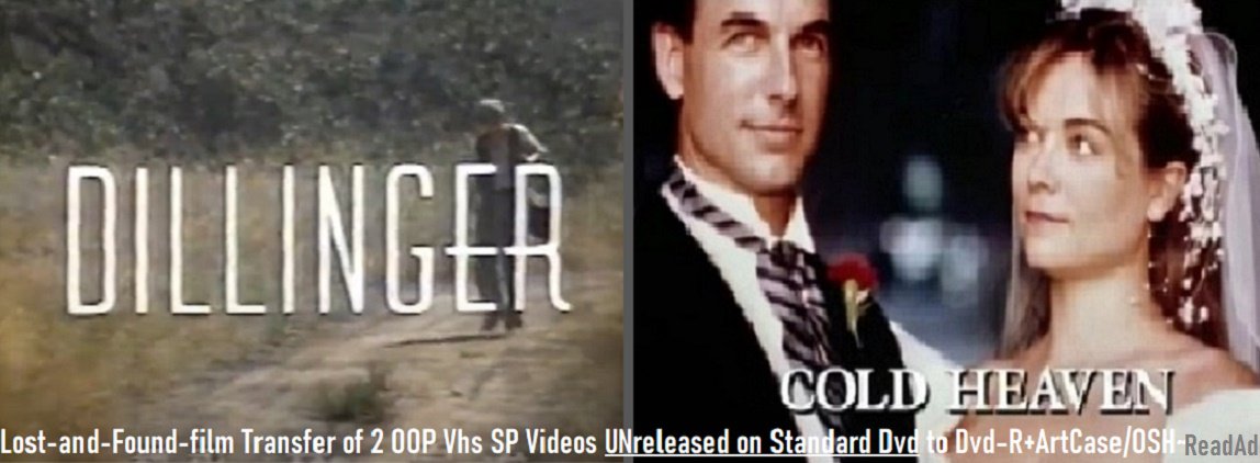 Mark Harmon,Will Patton 1991 Movie duo~Dillinger,Fenn & Cold Heaven,Russell~2on 1 Dvd -R~0SH~ReadAll