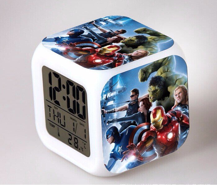 Marvel Avengers #13 LED clock Digital Alarm Clock Kids
