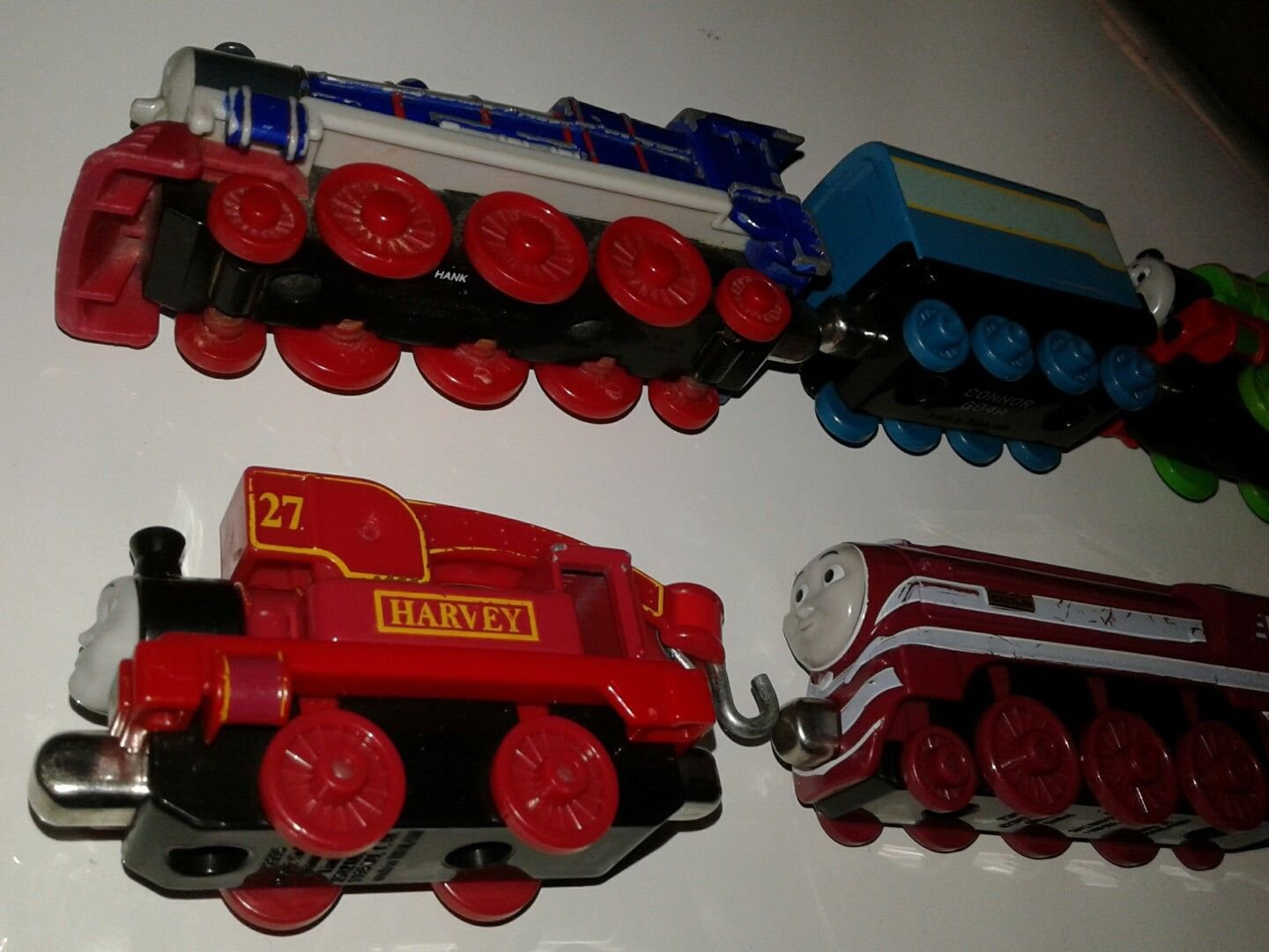 6 Genuine Thomas the Train Cars Percy Toby Edward Blue Engine James Red ...