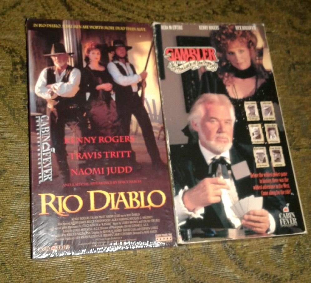 RIO DIABLO VHS TAPE NEW + THE GAMBLER RETURNS Pre Owned Kenny Rogers