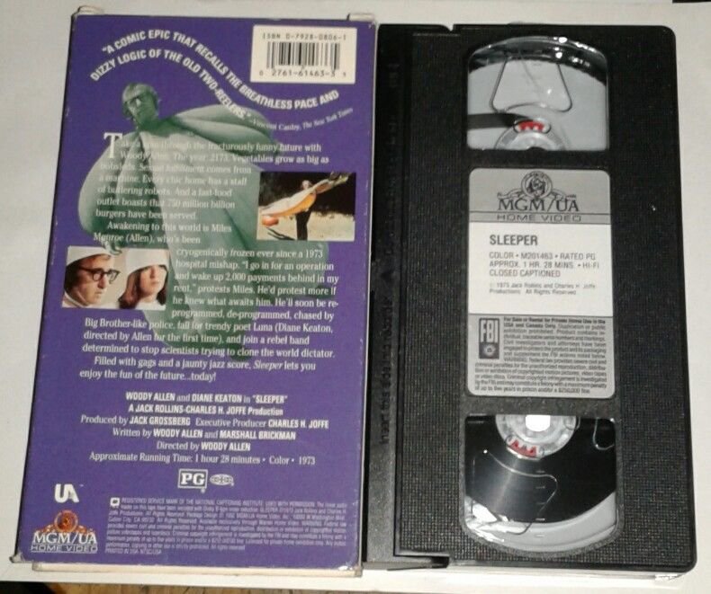 SLEEPER VHS TAPE WOODY ALLEN, DIANE KEATON - MGM / UA