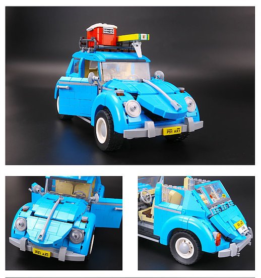 King 21003 60s VW Beetle (10252) 1193 Pcs Technician Building Block Set