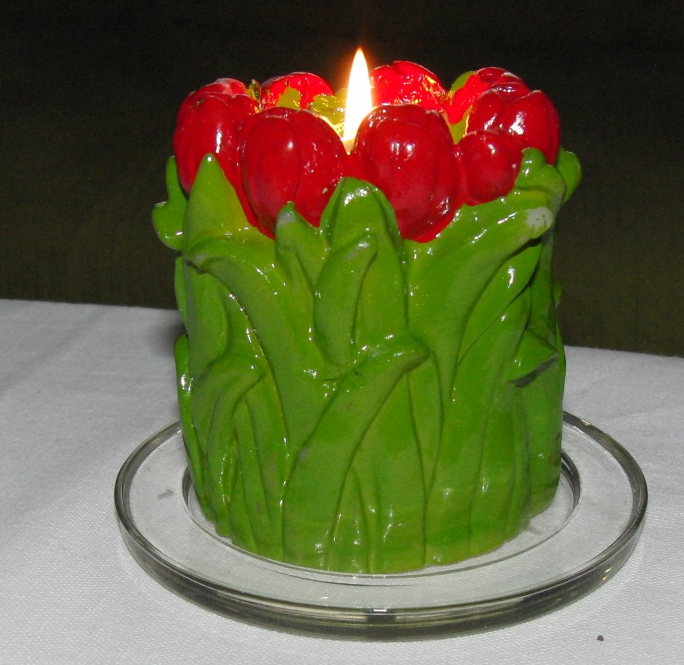 Candle bunch of tulips