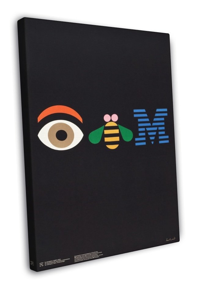 IBM Advertising Poster By Paul Rand 1981 Vintage Movie FRAMED CANVAS Print
