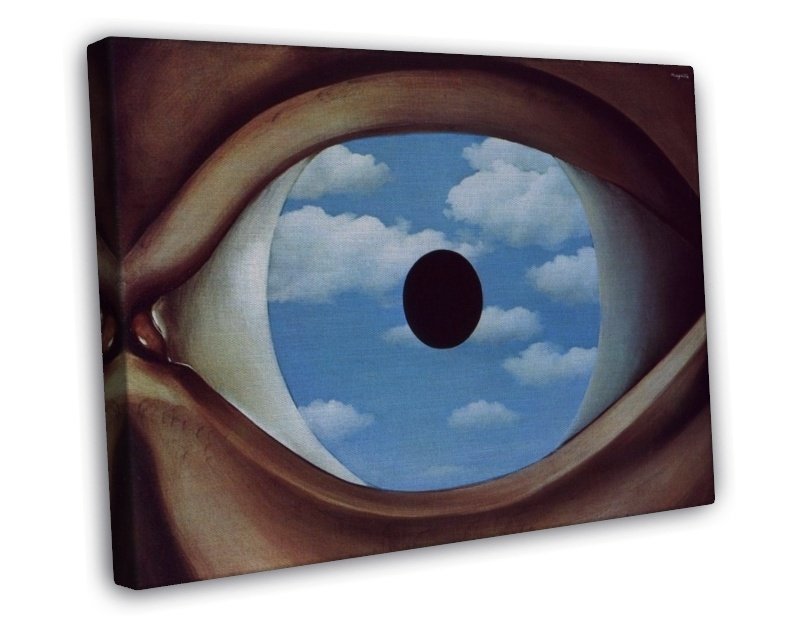 Rene Magritte The False Mirror Fine Art 20x16 inch Framed Canvas Print