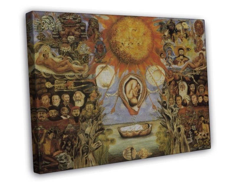 Frida Kahlo Moses Fine Art 20x16 inch Framed Canvas Print