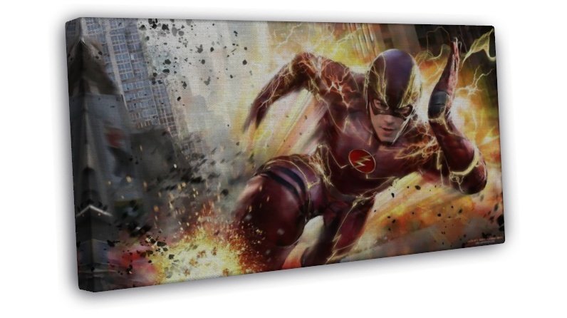 The Flash Tv Series Art Wall 20x16 inch Framed Canvas Print