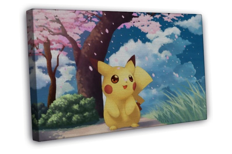 Pokemon Pikachu Japanese Anime Art Pictures 16x12 inch FRAMED CANVAS Print