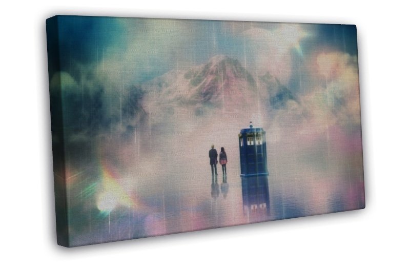 Doctor Who Tv Show Art 20x16 inch Framed Canvas Print Decor