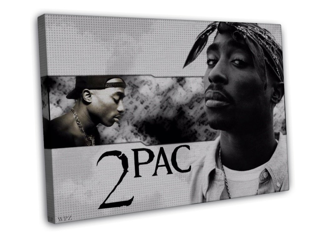 Tupac Shakur 2Pac Hip Hop Star Art 20x16 inch Framed Canvas Print Decor