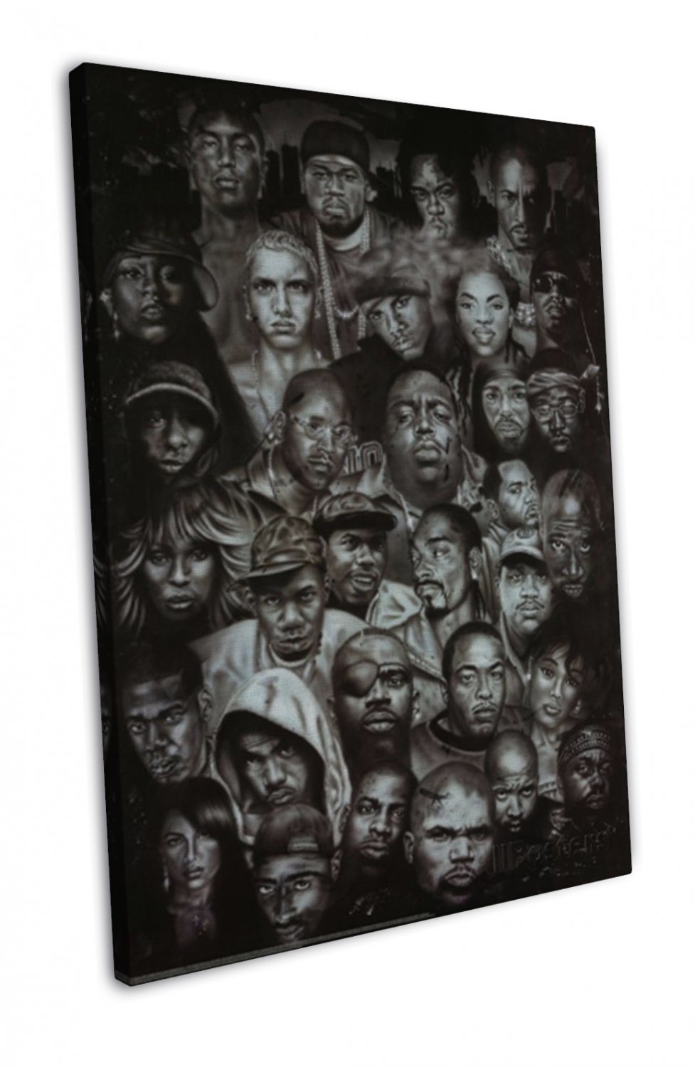Rap Gods Rapper Collage Art 20x16 inch Framed Canvas Print Decor