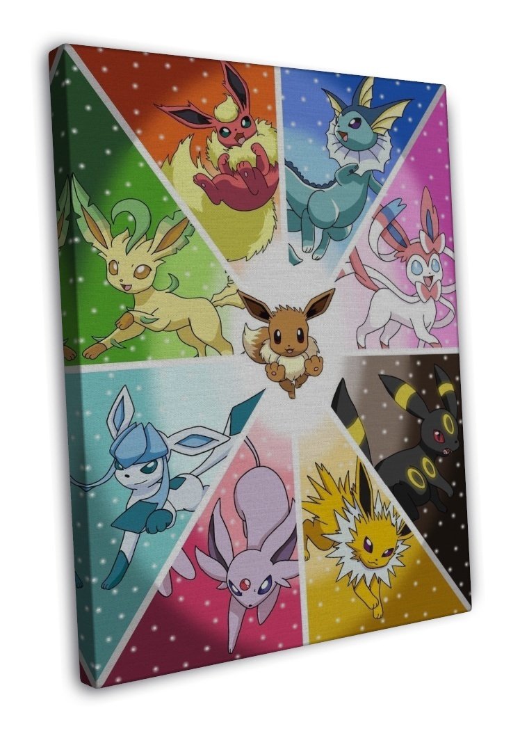 Pokemon Game Pikachu Anime Art Image 20x16 inch Framed Canvas Print