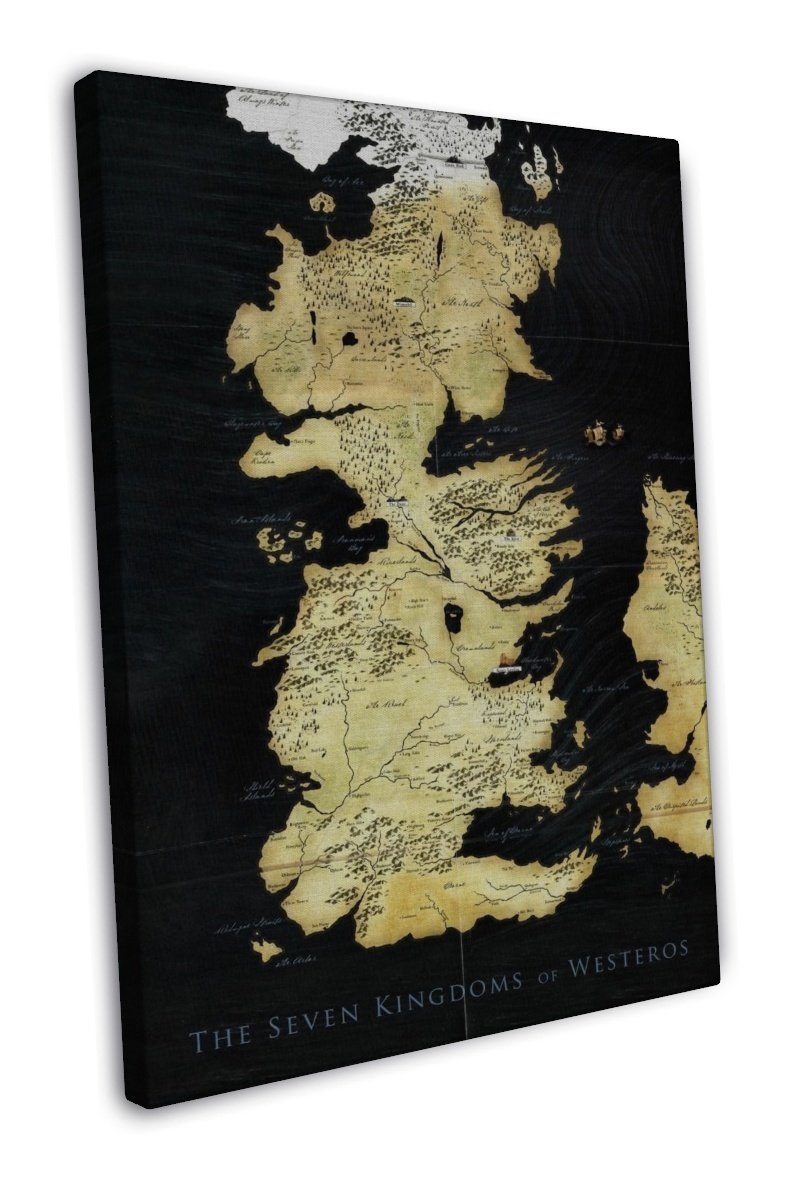 Game Of Thrones Houses Map Westeros TV Show Wall Decor 20x16 inch ...