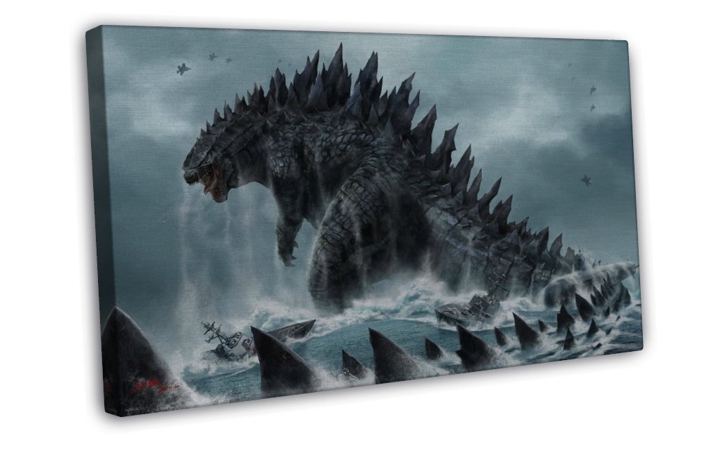 Godzilla 2014 Movie Wall Decor 20x16 inch Framed Canvas Print