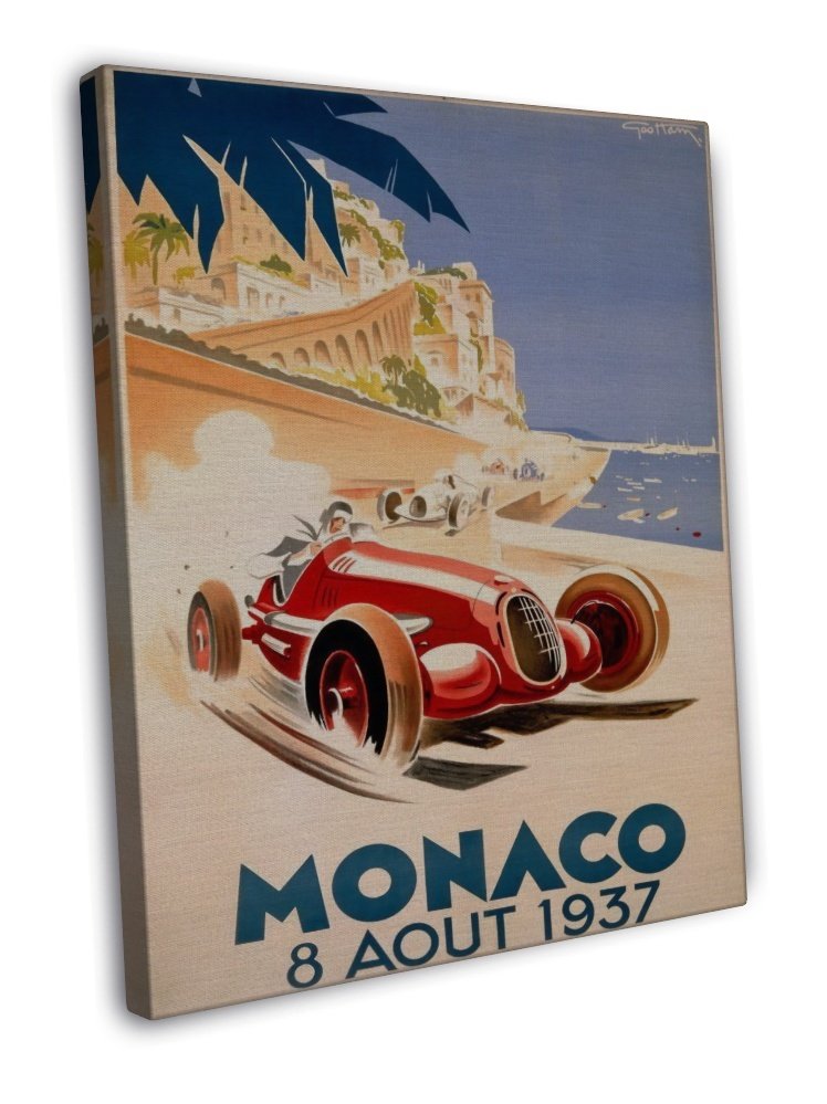 Vintage 1937 Monaco Grand Prix Classic Motor Racing 20x16 inch FRAMED ...