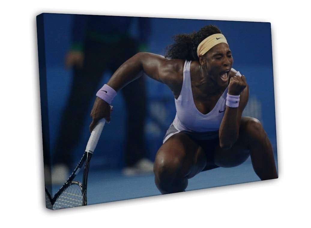 Serena Williams Tennis Player Wall Decor 20x16 inch FRAMED CANVAS Print