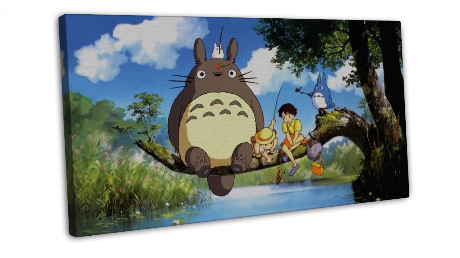 Totoro Kids Art Image 20x16 inch Framed Canvas Print