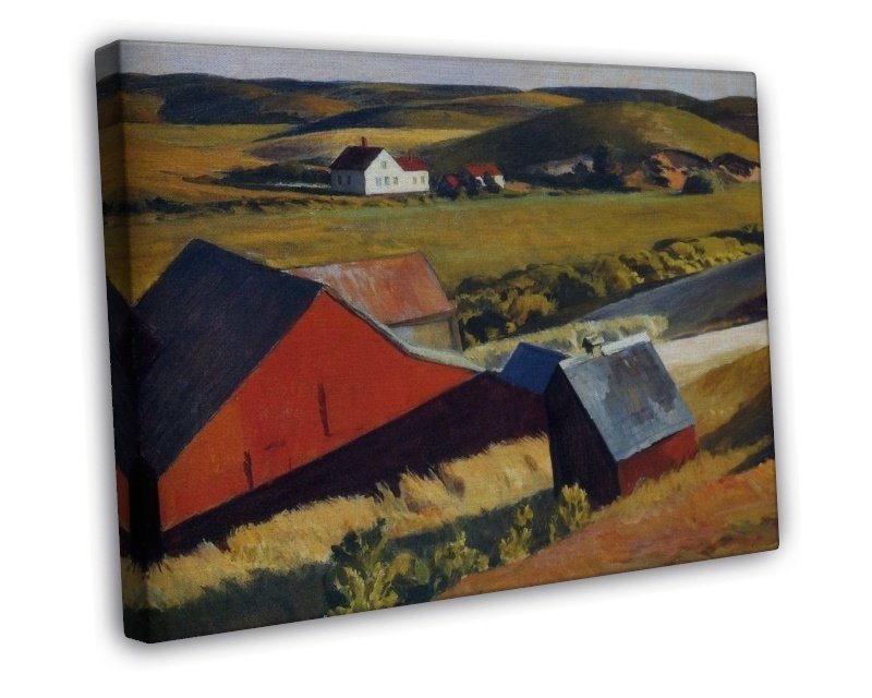 Edward Hopper Cobbs Barns And Distant Houses Fine Art 20x16 inch Framed ...