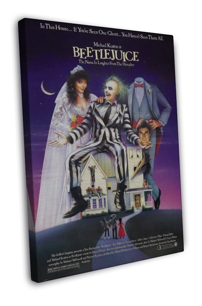 Beetlejuice 1988 Movie Tim Burton Sandworms 20x16 inch FRAMED CANVAS Print
