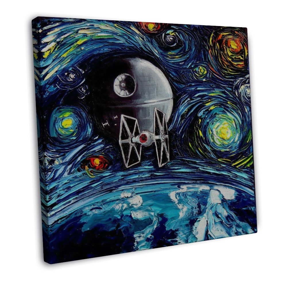 Star Wars 7 Force Awakens Movie Starry Night 20x16 inch FRAMED CANVAS Print